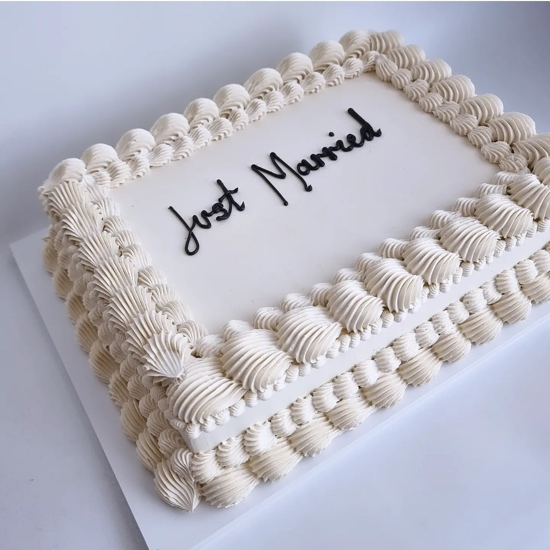 Piped Rectangle Sheet | Adelaide Custom Wedding Cakes The Bake Space